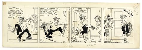 Lot Detail 2 Chic Young Hand Drawn Blondie Comic Strips From 1965