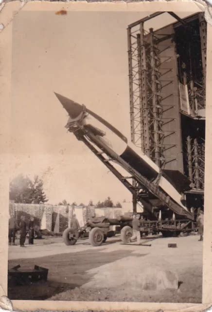 Original Photo Ww2 V 2 Rocket Long Range Guided Ballistic Missile 1945