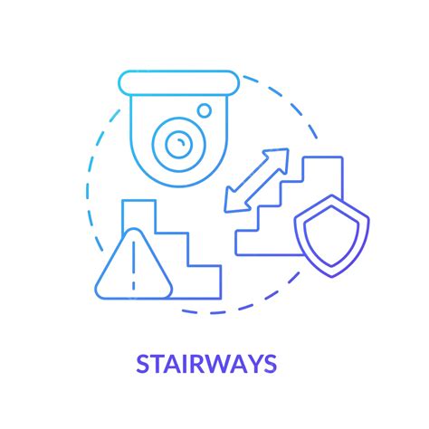 Escaleras Azul Degradado Concepto Icono Pictograma Logo Sistema Vector