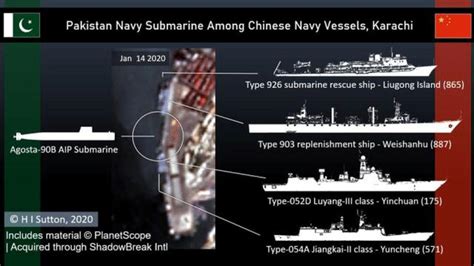 衛星照發現秘密，巴鐵潛艇停在中國戰艦群中，與元級比誰強大？ 每日頭條