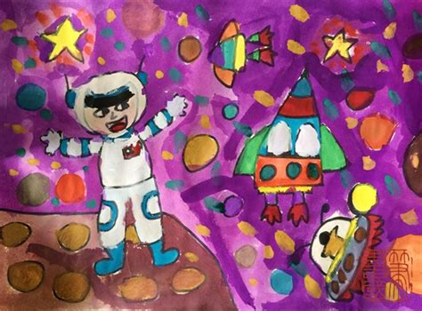 遨游太空儿童画火星遨游儿童画简笔画遨游儿童画第6页大山谷图库