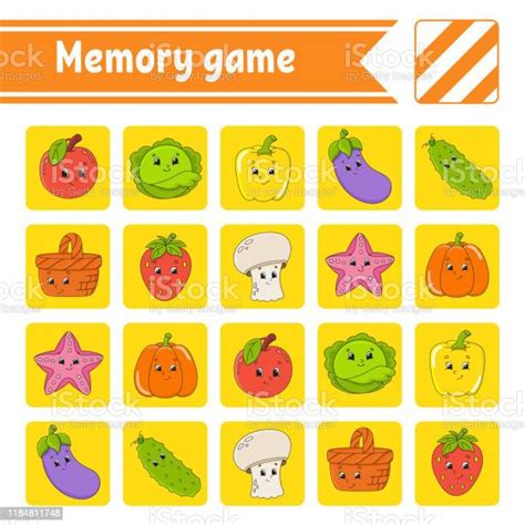 아이들을위한 메모리 게임 교육 개발 워크 시트 액티비티 페이지 어린이를위한 퍼즐 게임 논리적 사고 훈련 격리된 벡터 그림입니다 재미있는 캐릭터 만화 스타일입니다 0명에 대한