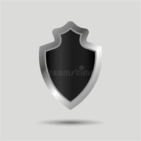 Metallic Shield Symbol Or Badge Stock Vector Illustration Of Metal