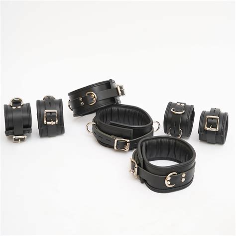Handmade 7 Pcs Set Leather Bondage Cuffs