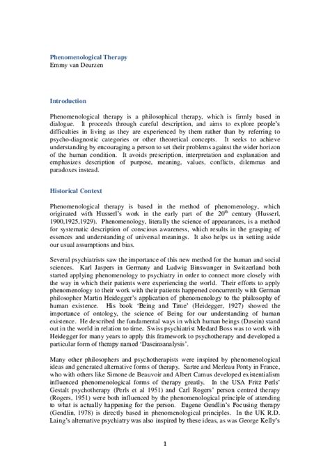 Doc Phenomenological Therapy