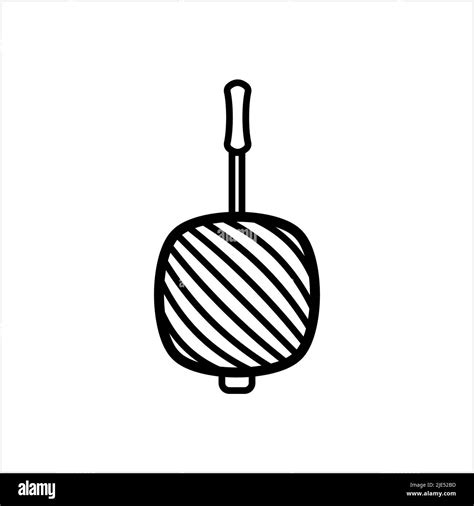 Grill Pan Icon Barbecue Grill Pan Kitchen Utensil Icon Vector Art