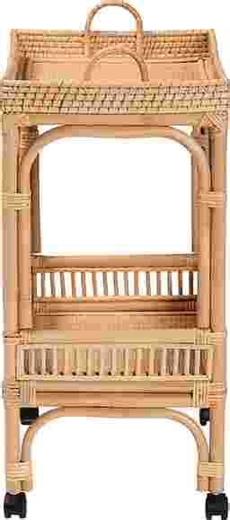 Fasulo Light Wood Fruitwood Natural Beige White Bar Cart Rooms To Go