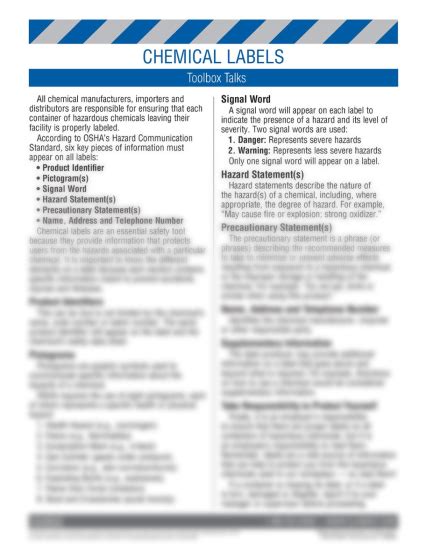 Chemical Hazcom Labels