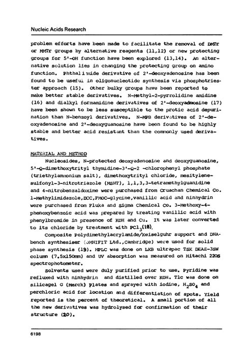 Improved Synthesis Of Oligodeoxyribonucleotide Using 3 Methoxy 4