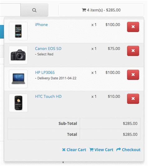 How To Add A Clear Cart Button In The Opencart 3x Shopping Cart