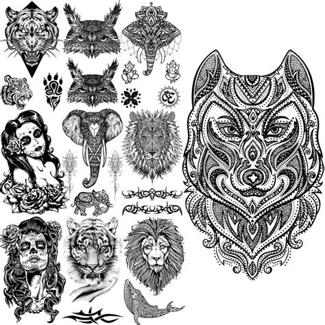 Tribal Henna Wolf Tempor Re Tattoos F R Erwachsene M Nner Tiger Vampire
