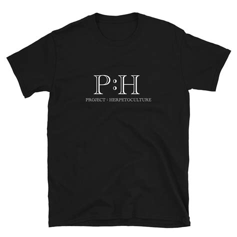 P H Logo Lightweight Unisex T Shirt In Black P H