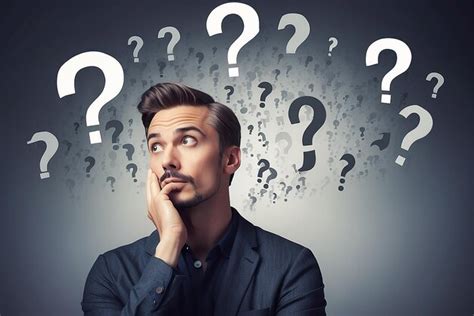 Confused Man Thinking In A Thoughtful Pose With Question Mark Choice