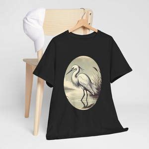 Vintage Egret Shirt Classic Bird Design Nature Inspired Apparel For