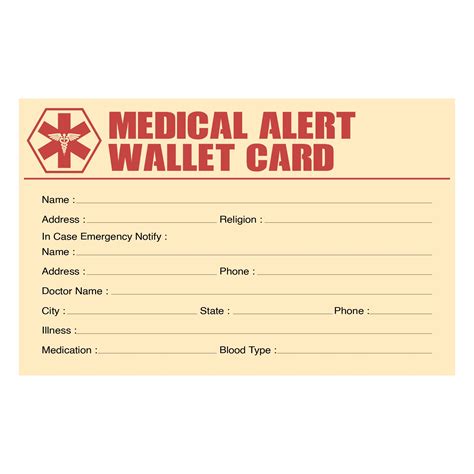 Free Printable Medical Alert Card