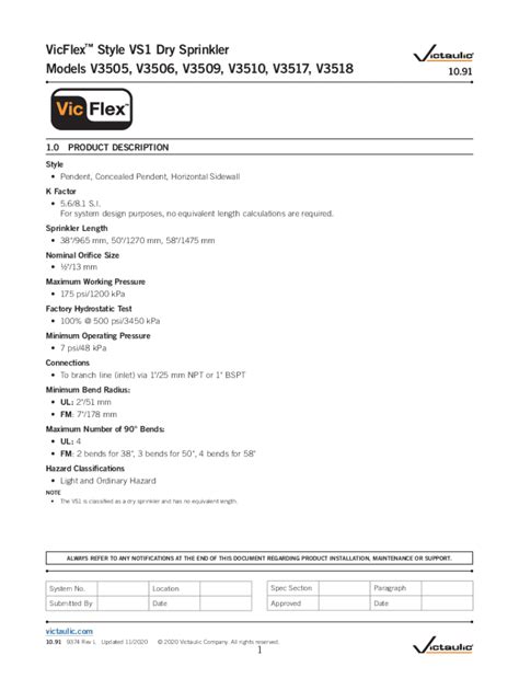 Productsvicflex Dry Sprinklervictaulic