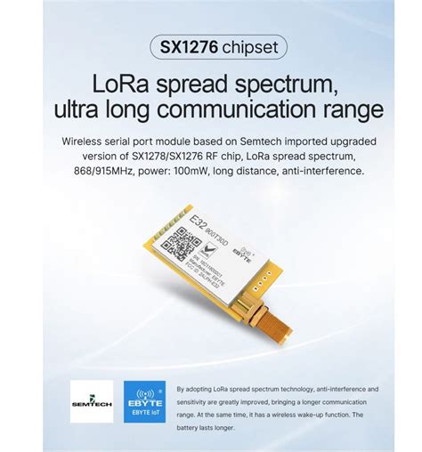 Transceptor Uart Lora MHz MHz E T D SX Km Yorobotics