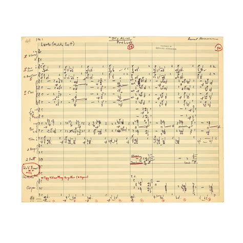 Bonhams An Original Bernard Herrmann Musical Score To Its Alive