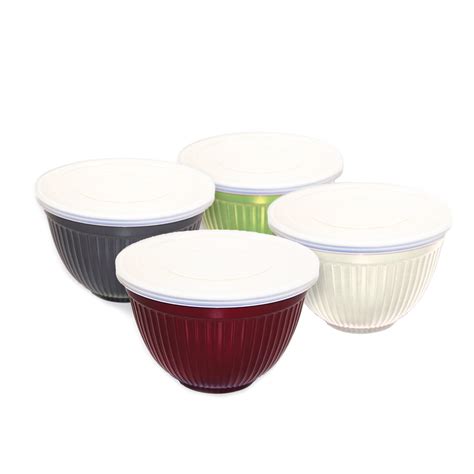 Ribbed Molded Bamboo® 4 Piece Small Bowls And Lids Natural Home Brands