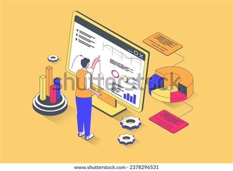 3d 아이소메트릭 디자인의 데이터 분석 개념 스톡 벡터로열티 프리 2378296531 Shutterstock