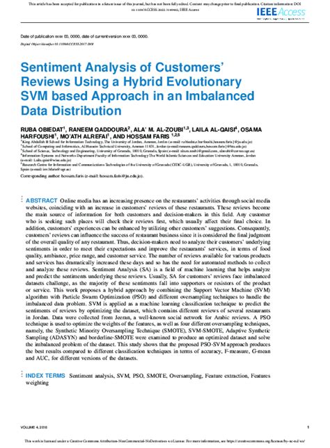 Pdf Sentiment Analysis Of Customers Reviews Using A Hybrid