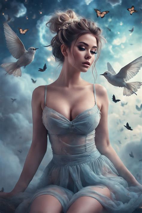 Portrait Of The Gorgeous Busty Goddess Of The Sky Sanctuary By