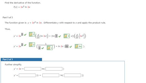 Solved Find The Derivative Of The Function F X X In X Chegg