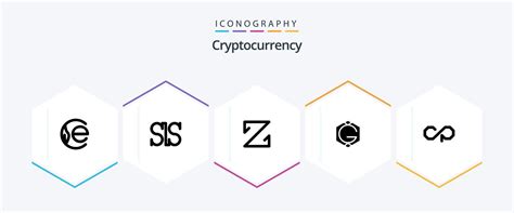 Cryptocurrency 25 Glyph Icon Pack Including Crypto Grid Coin Crypto
