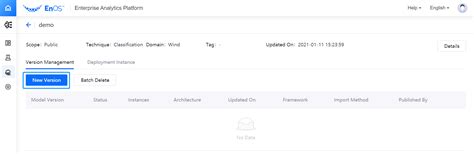 Staging A Model Version — Enos™ Enterprise Analytics Platform Documentation