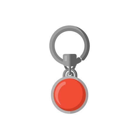 Premium Vector Keychain With Metal Ring Flat Vector