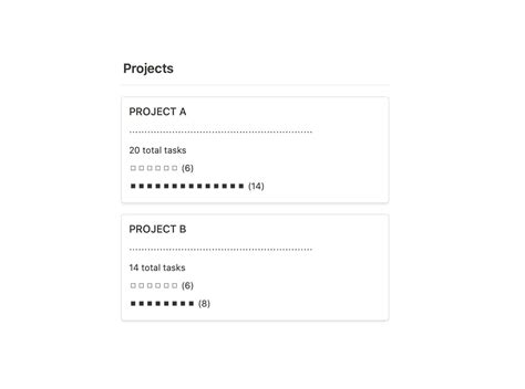 Project Tasks Progress Display Notion Things