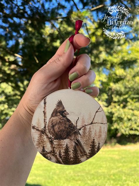 Cardinal Ornament Wood Ornament Cardinal Christmas Ornament Wood