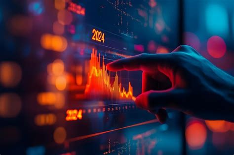 Futuristic Data Visualization Of Financial Trends For 2024 On Touchscreen Display Premium Ai