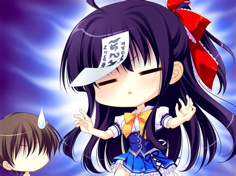 Amagami Akito Bow Brown Hair Chibi Game Cg Long Hair Mitha Nanawind