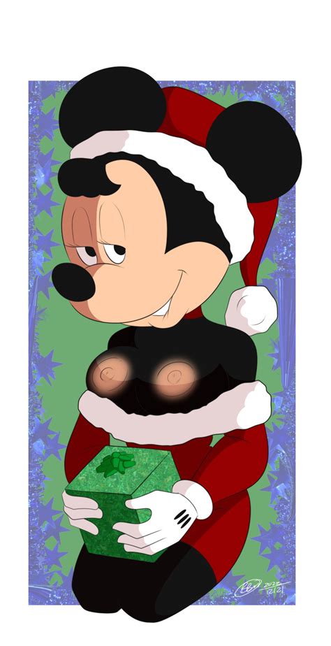 Rule 34 1girls Breasts Bunbunmuffinart Christmas Clothing Christmas Hat Disney Minnie Mouse