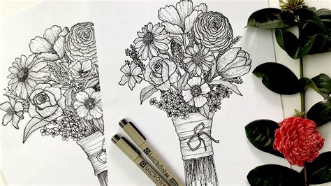 Roses Bouquet Drawing