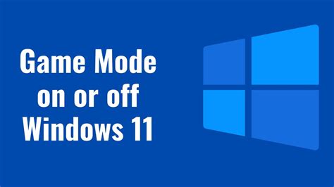 Game Mode On Or Off Windows YouTube
