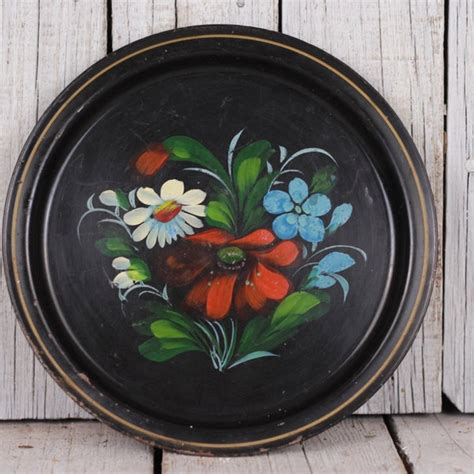 Round Metal Tray Etsy