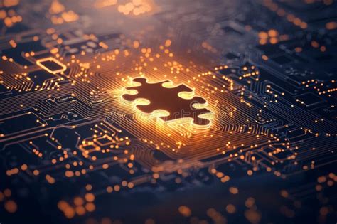 Abstract Tech Background Illustrating Api Integration Using Interlocking Puzzle Pieces Stock