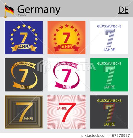 German set of number 7 templates - Stock Illustration [67578957] - PIXTA