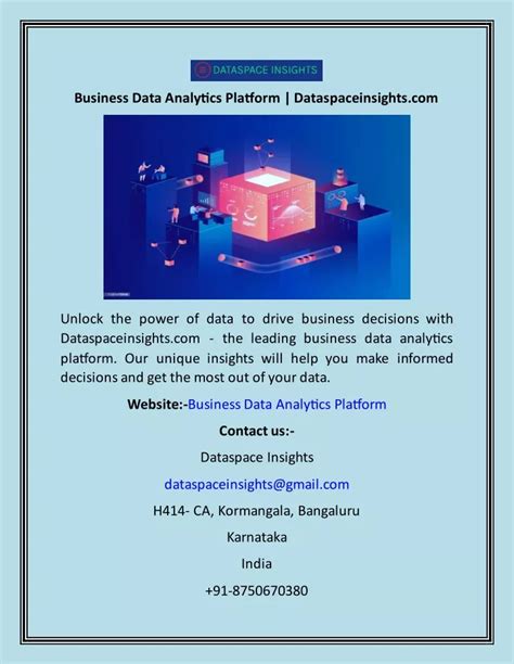 Ppt Business Data Analytics Platform Dataspaceinsights Powerpoint