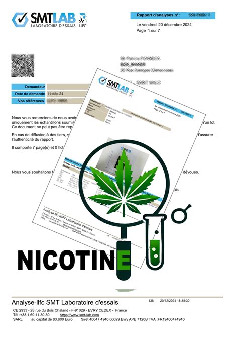 Analyse De Nicotine Llfc Analyse Cbd