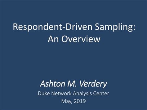 11 Respondent Driven Sampling Ppt