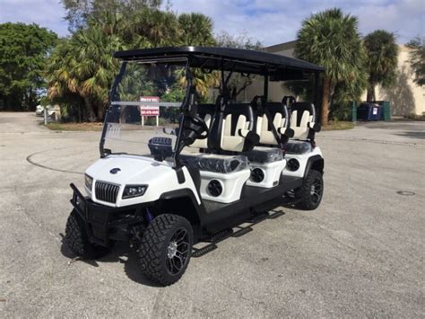 White Evolution Maverick D5 Golf Cart Lsv Street Legal 6 Seat 160ah Lithium Fast For Sale From