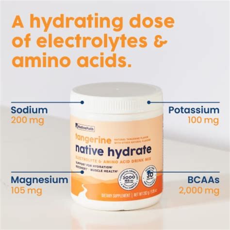 Nativepath Native Hydrate With Electrolytes And Amino Acids Tangerine 30 Servings 30 Servings