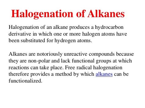 Halogenation Of Alkanes Pptx