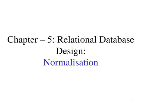 SOLUTION Chapter 5 Dbms Normalization 1 2 3 Studypool