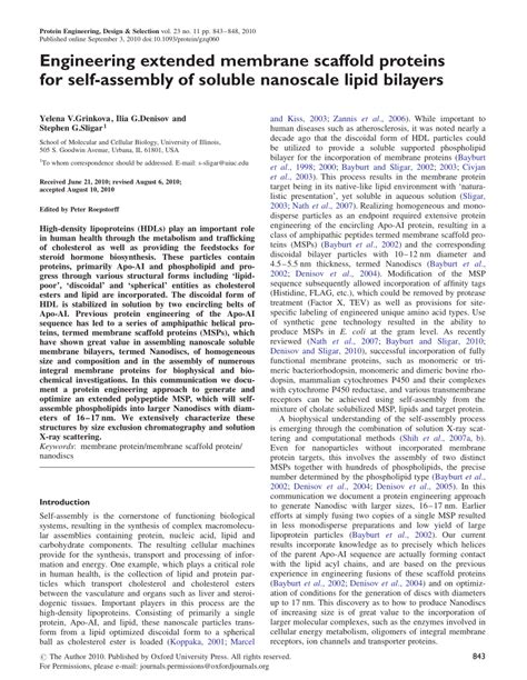 Pdf Engineering Extended Membrane Scaffold Proteins For Self Assembly Of Soluble Nanoscale