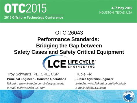 ppt performance standards bridging the gap between safety cases and