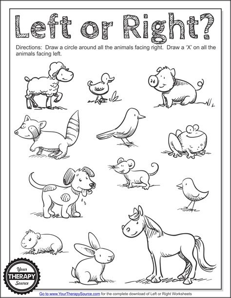 Facing Left Or Right Position Worksheets K5 Learning Worksheets Library